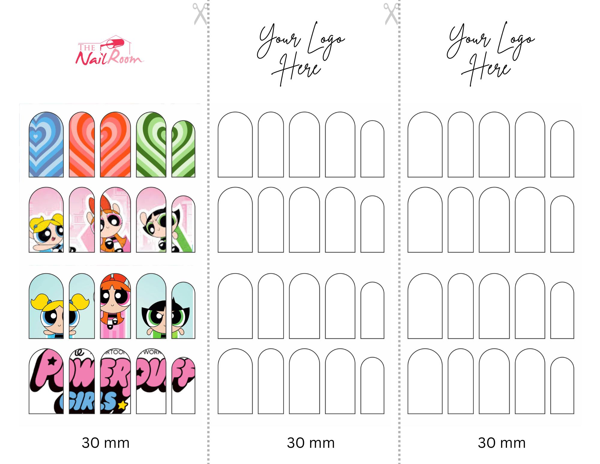 Round Nail Decal Template: Printable Nail Art (instant Download) - Etsy