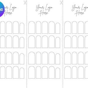 Round Nail Decal Template: Printable Nail Art (instant Download) - Etsy
