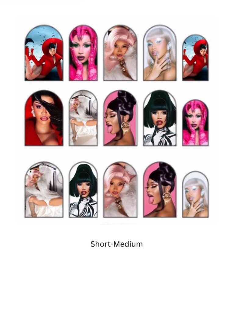 Bronx Baddie Inspired Water Slide Nail Decals: Press Ons- Acrylic - Etsy