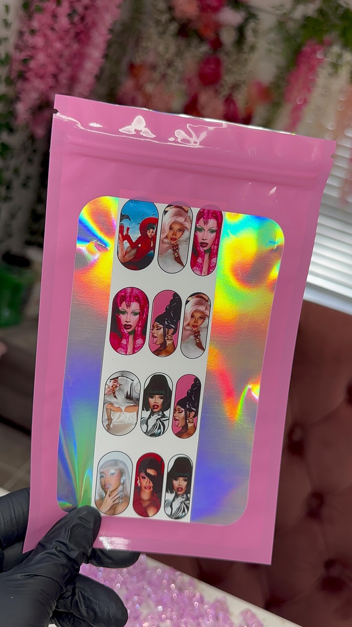Cardi B Inspired Water Slide Nail Decals: Press Ons- Acrylic - Etsy