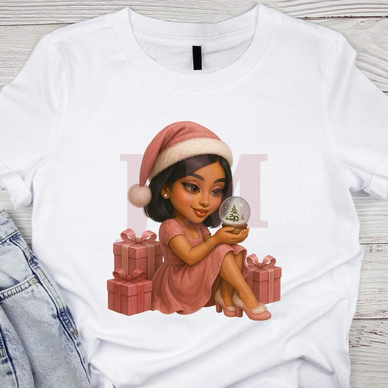 Bratz Style Christmas Chibi PNG: Curvy Afrocentric Woman Clipart ...