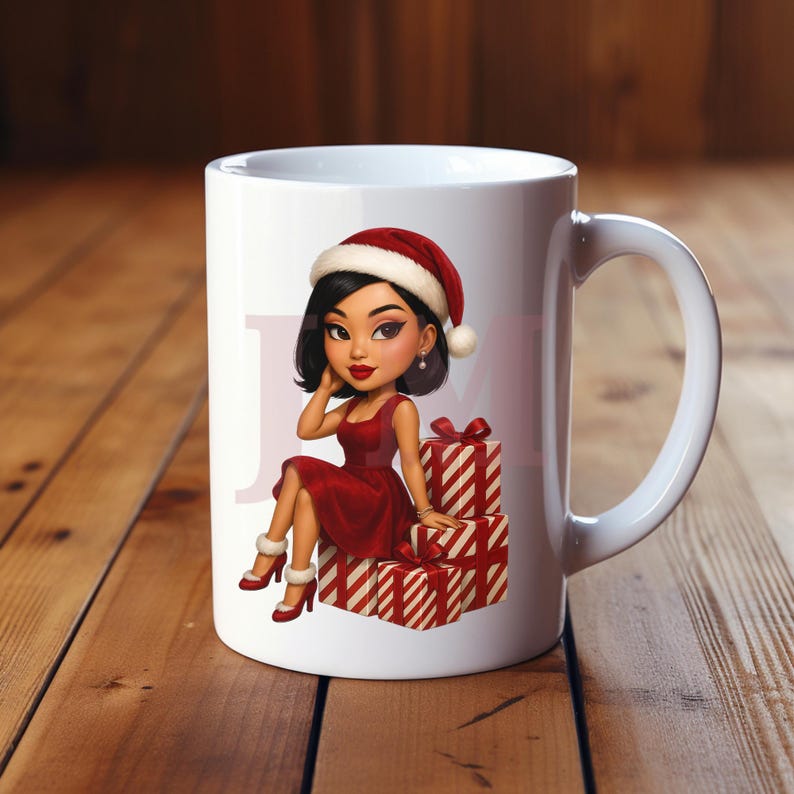 Bratz Style Christmas Chibi Png:red Dress, Curvy Afrocentric Woman ...