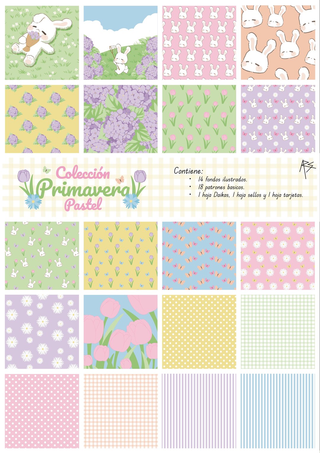 PASTEL SPRING Scrapbook Collection - Etsy