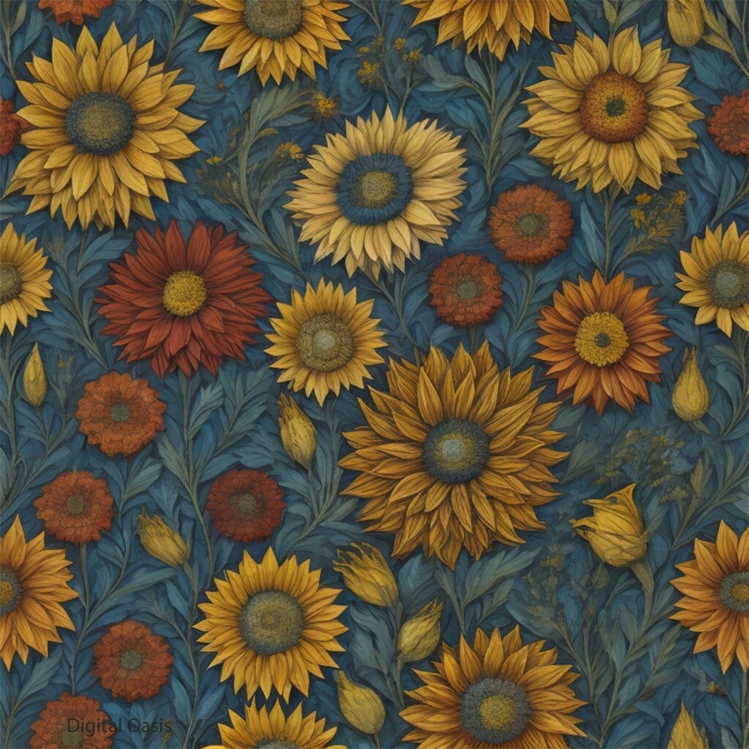 Flower Fields Pattern Seamless Collection, Printable Image, Seamless ...