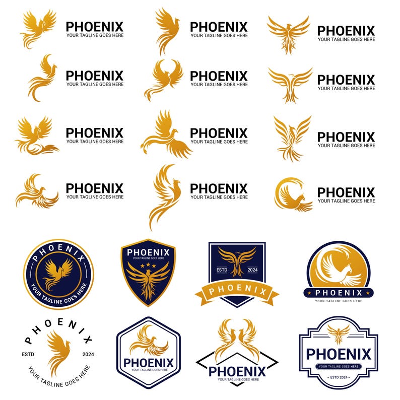 Luxury Phoenix Vector Logo Template - Instant Download Adobe ...
