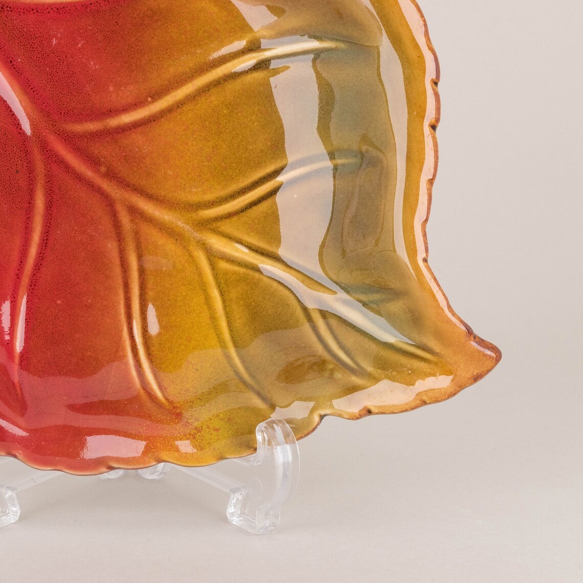 Vintage Ceramic Autumn Leaf Nut Candy Dish, Thanksgiving Fall Home ...