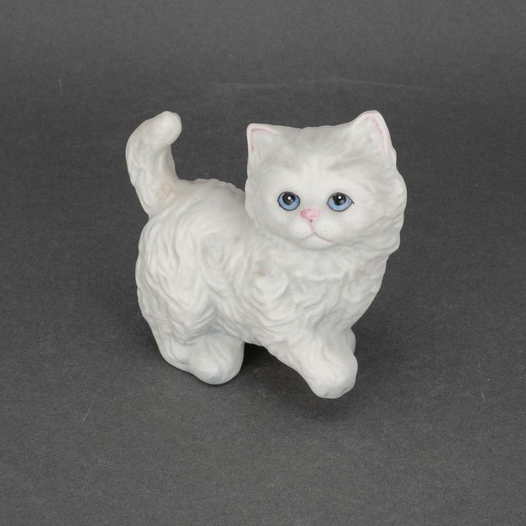 Vintage White Cat Statue HOMCO, Persian Kitten Figurine, Birthday Gift ...