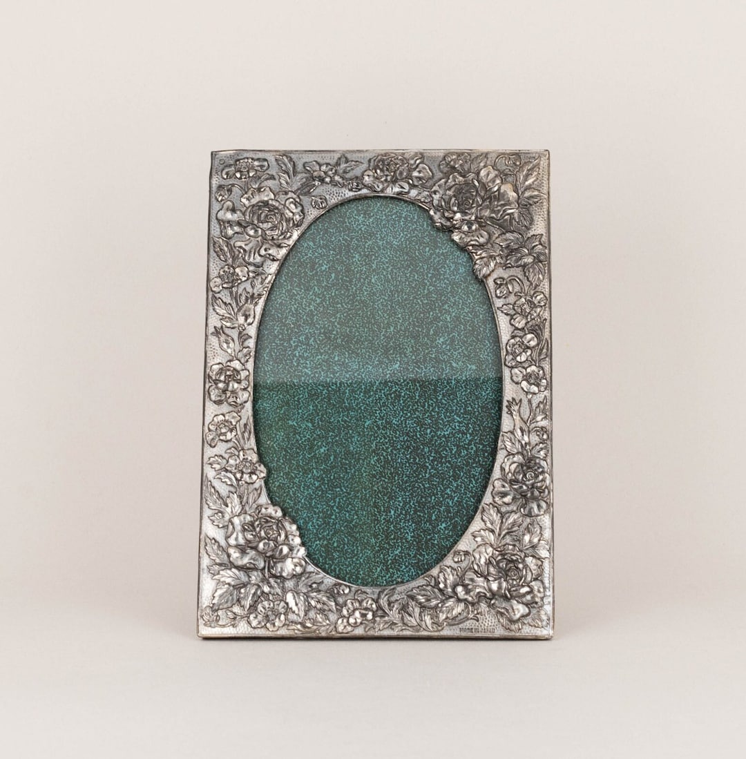 Antique Japanese Silvered Antimony Peony Picture Frame - Etsy