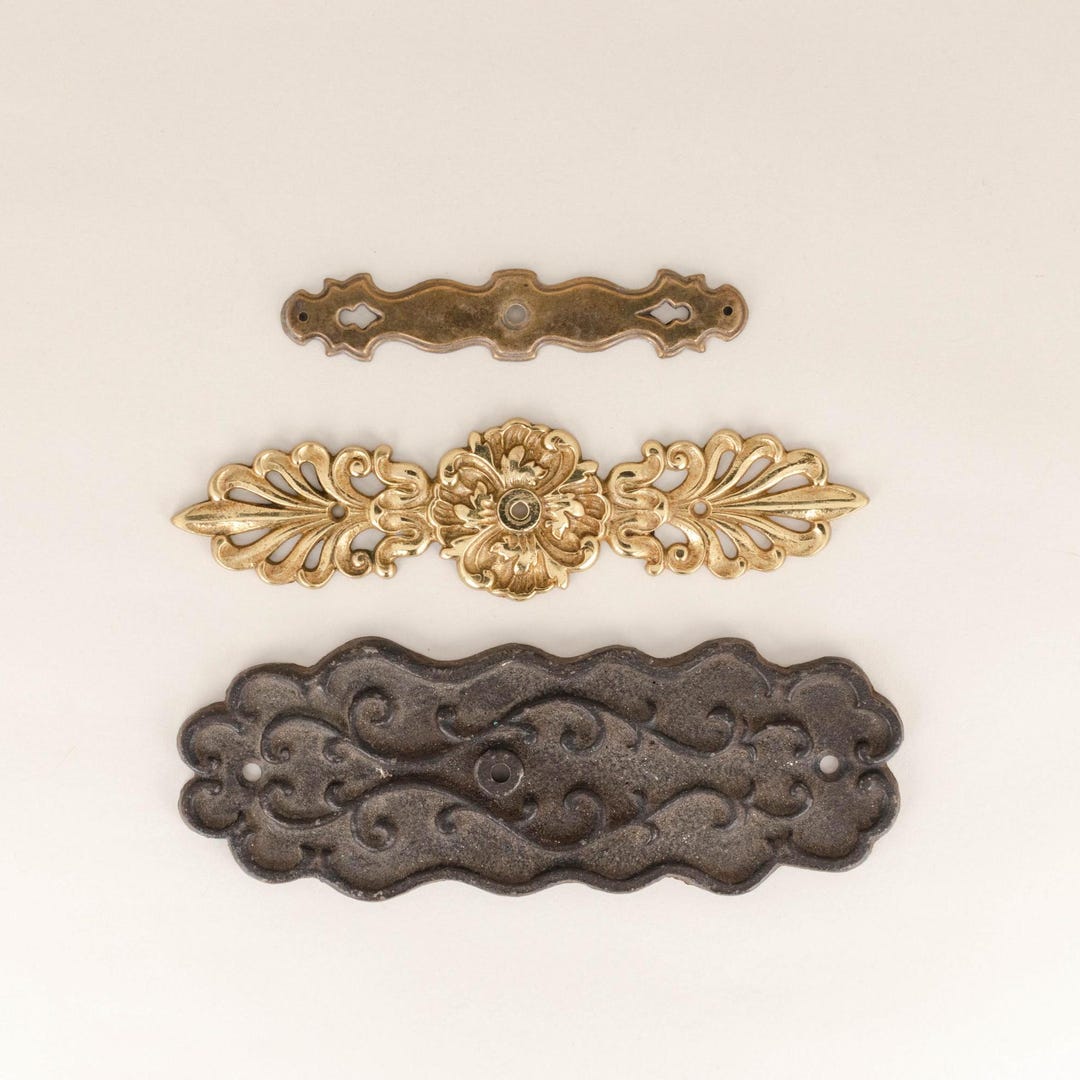 Vintage Decorative Knob Backing Plates, Mid Century Modern Drawer ...