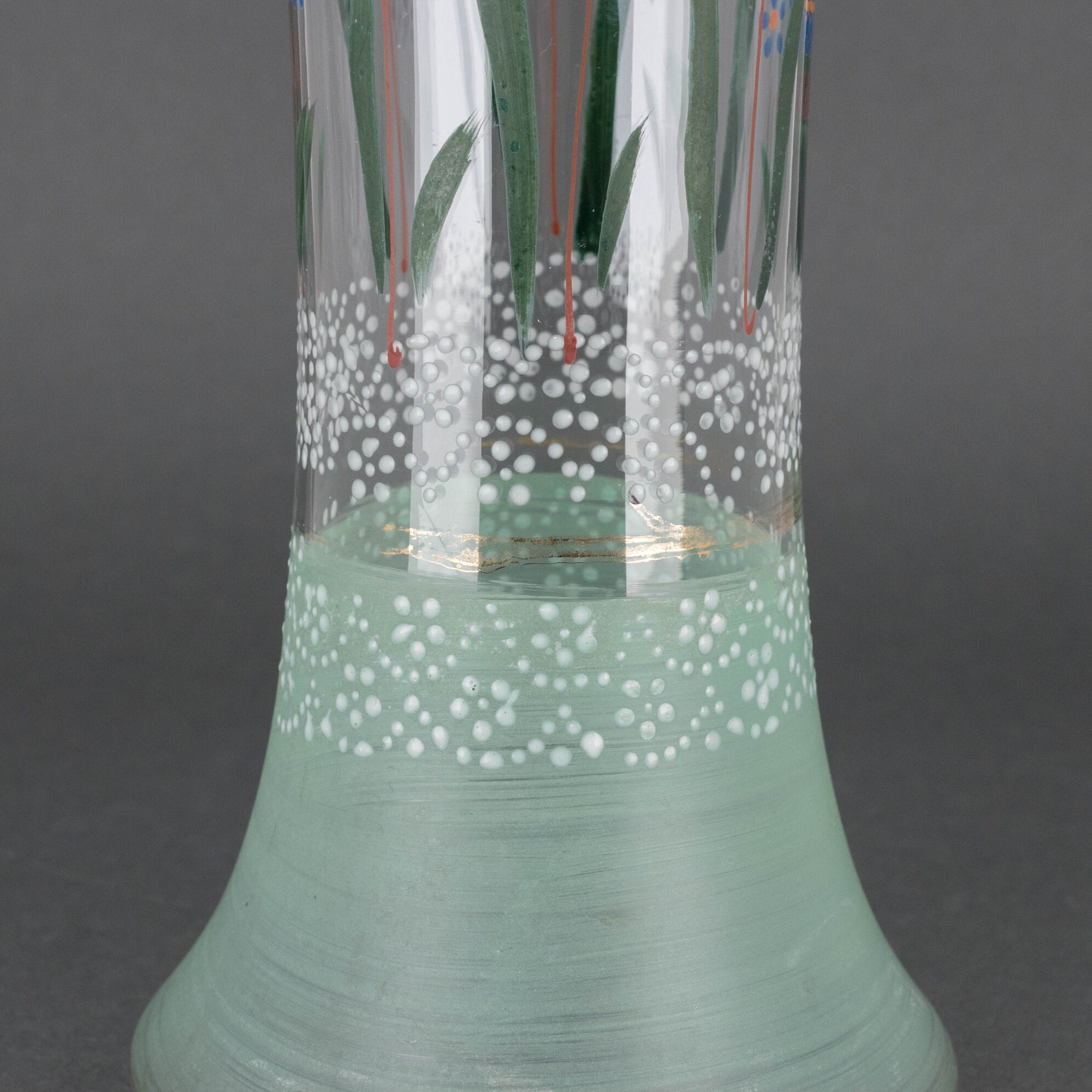 Antique Victorian Glass Vase With Hand Painted Enamel Daisies, Dining ...
