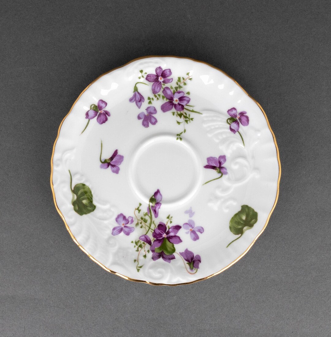 Vintage Hammersley Bone China Saucer Victorian Violets Pattern Made in ...