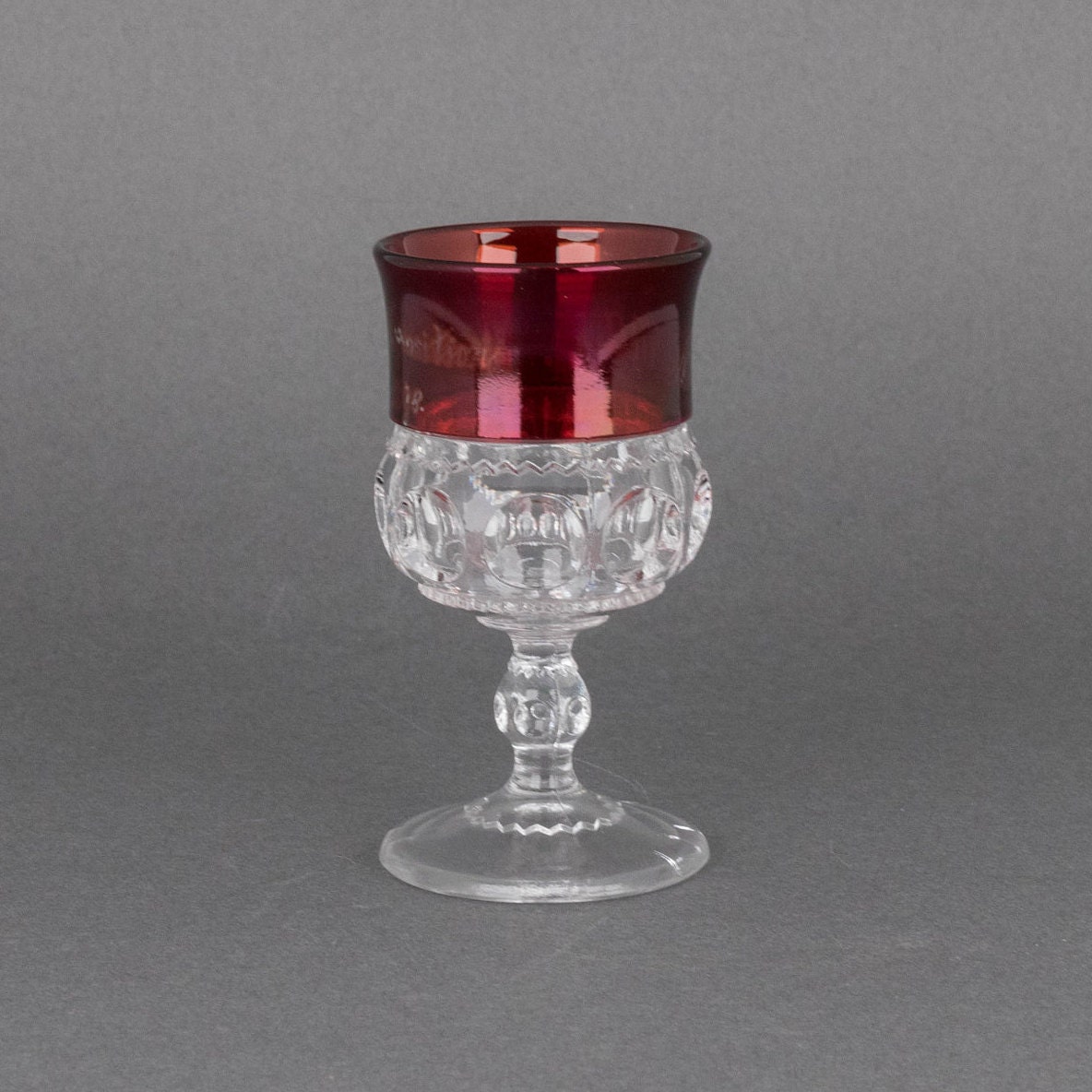 Antique Ruby Red Flash Kings Crown Souvenir Goblet From Omaha ...