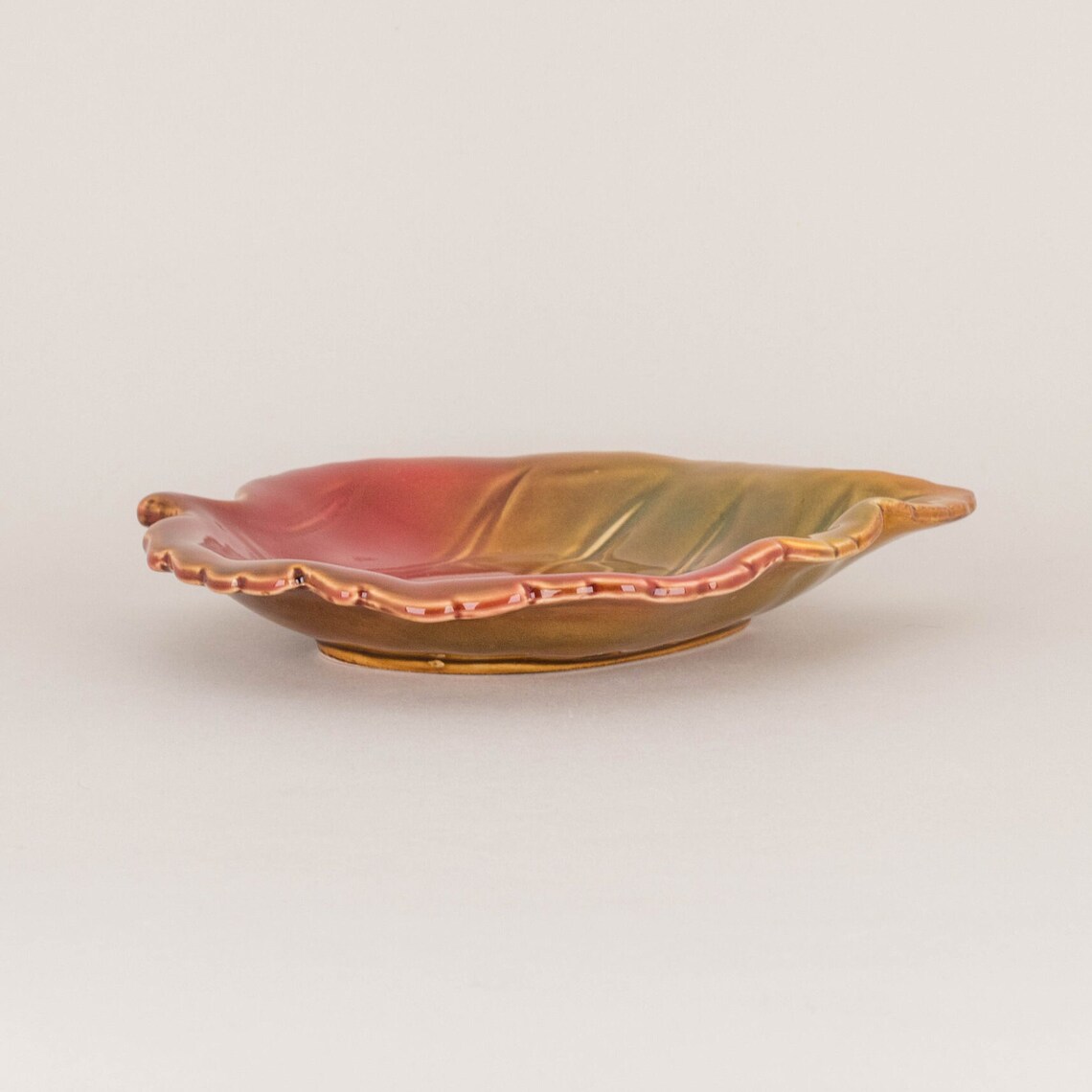 Vintage Ceramic Autumn Leaf Nut Candy Dish, Thanksgiving Fall Home ...