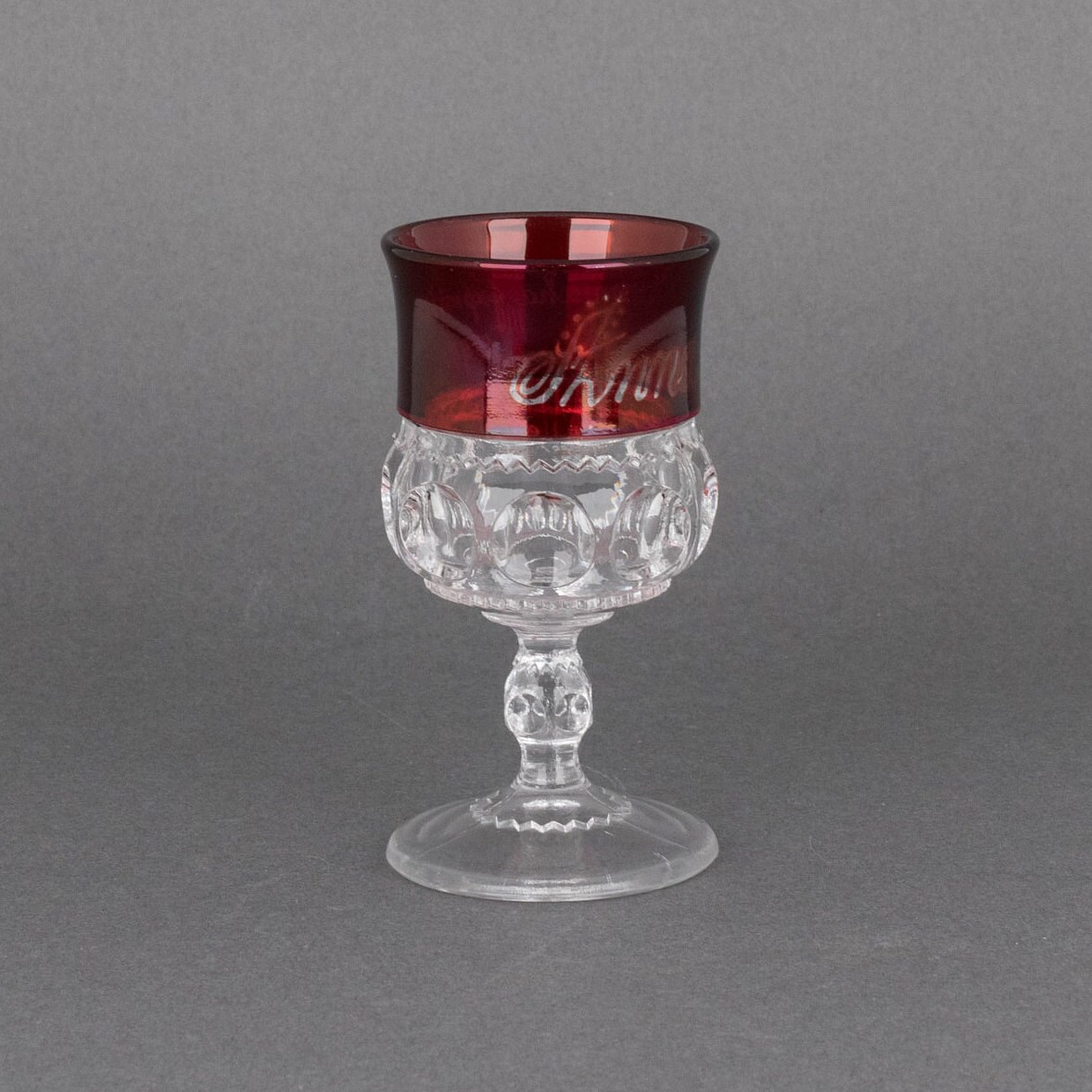 Antique Ruby Red Flash Kings Crown Souvenir Goblet From Omaha ...