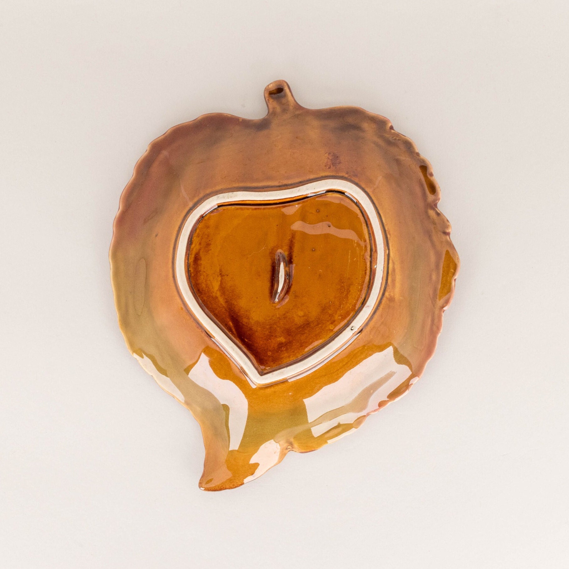 Vintage Ceramic Autumn Leaf Nut Candy Dish, Thanksgiving Fall Home ...
