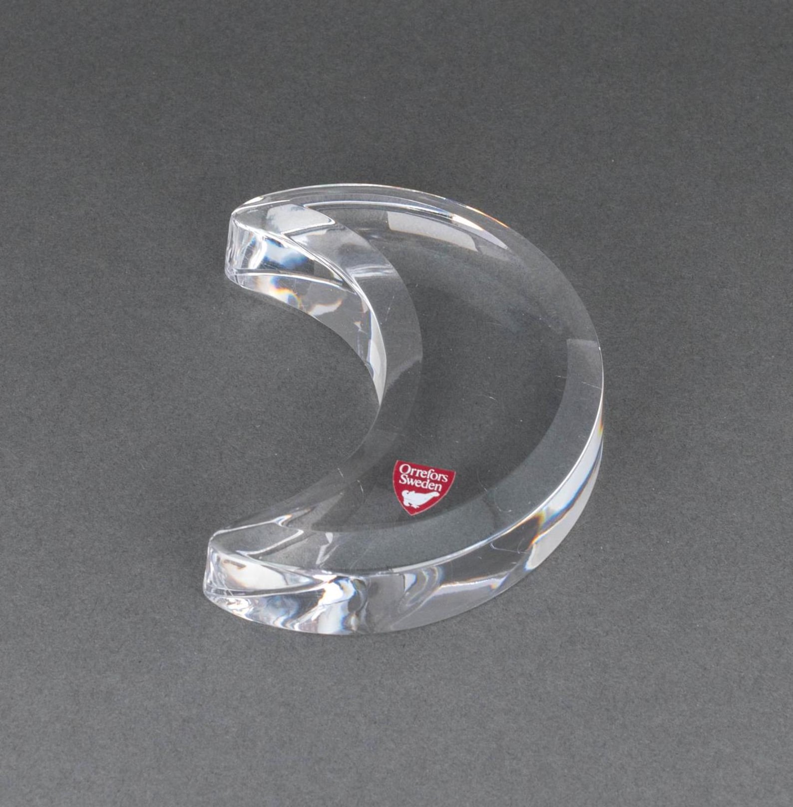 Crescent Moon Paperweight, Vintage Orrefor Crystal Paper Weight ...