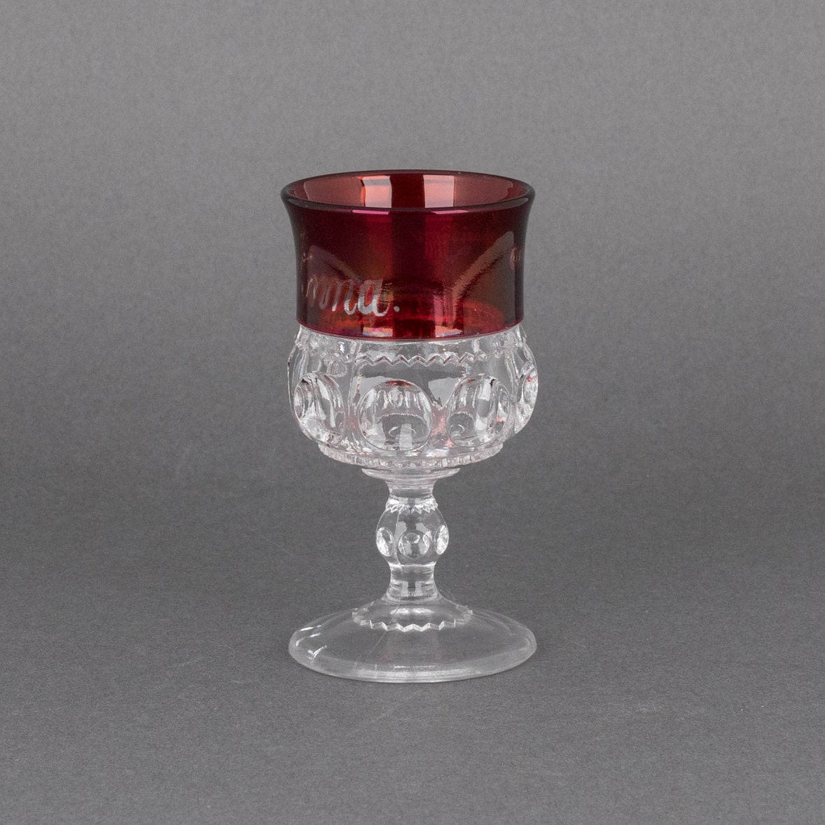 Antique Ruby Red Flash Kings Crown Souvenir Goblet From Omaha ...