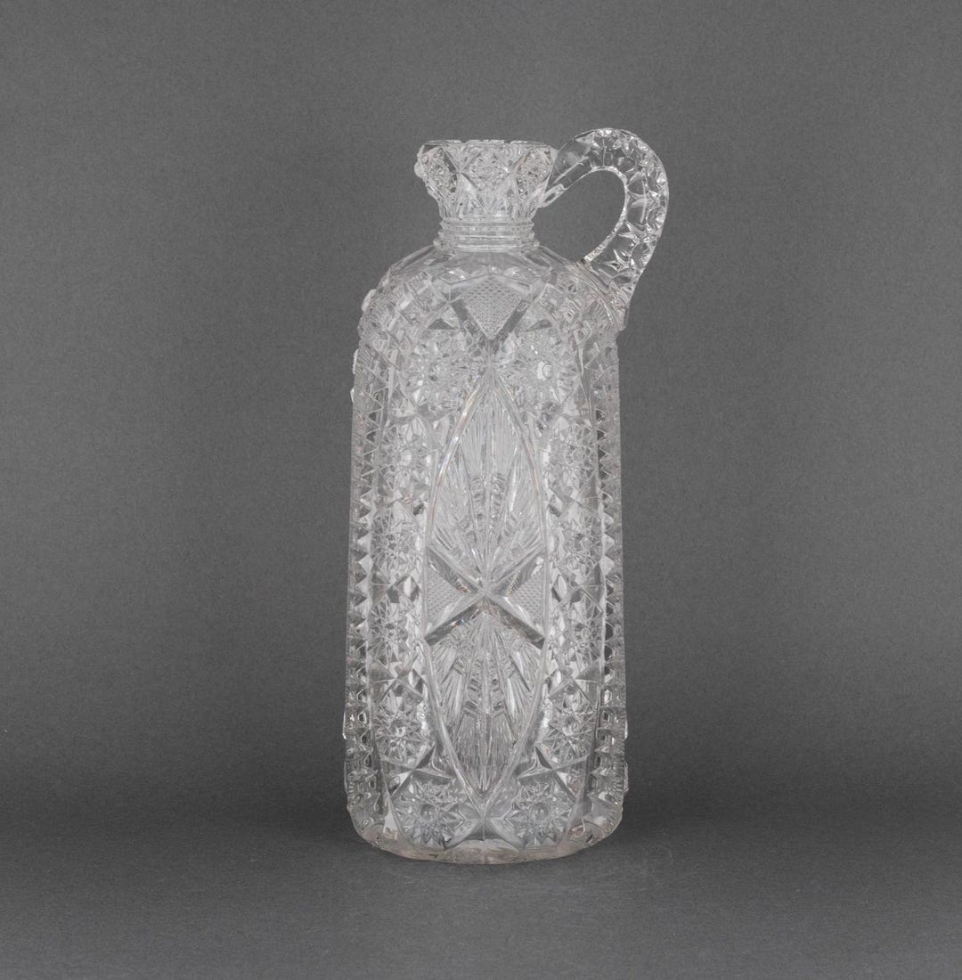 EAPG Handled Whiskey Decanter Wheat Sheaf Pattern, Antique Whiskey ...