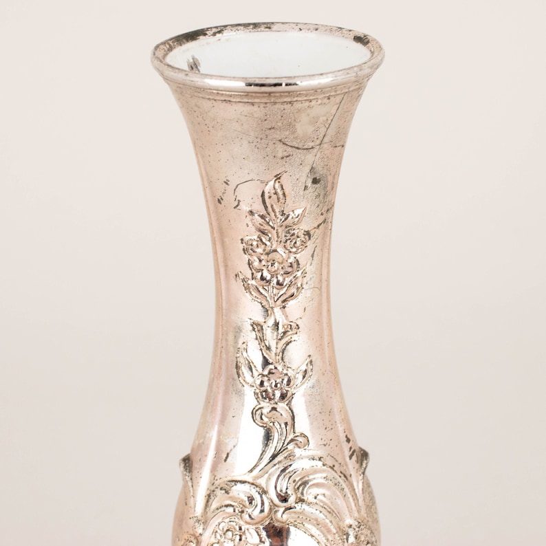 Weighted Silver Plated Bud Vase With Repoussé Floral Design - Japan - Etsy