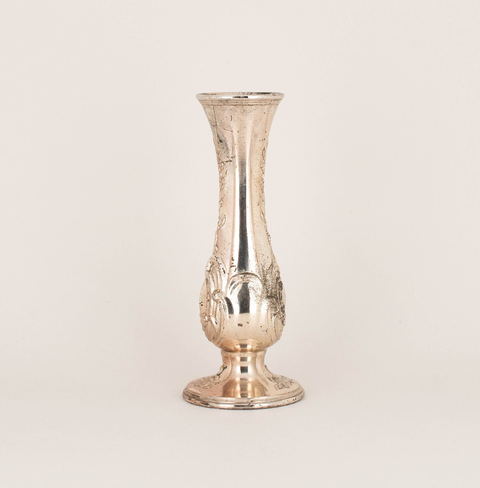 Weighted Silver Plated Bud Vase With Repoussé Floral Design - Japan - Etsy