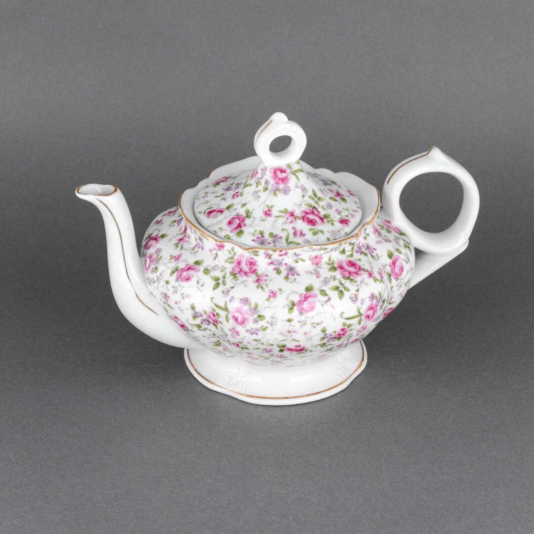 Lefton Porcelain Musical Teapot Plays Memory, Floral Farmhouse Decor ...