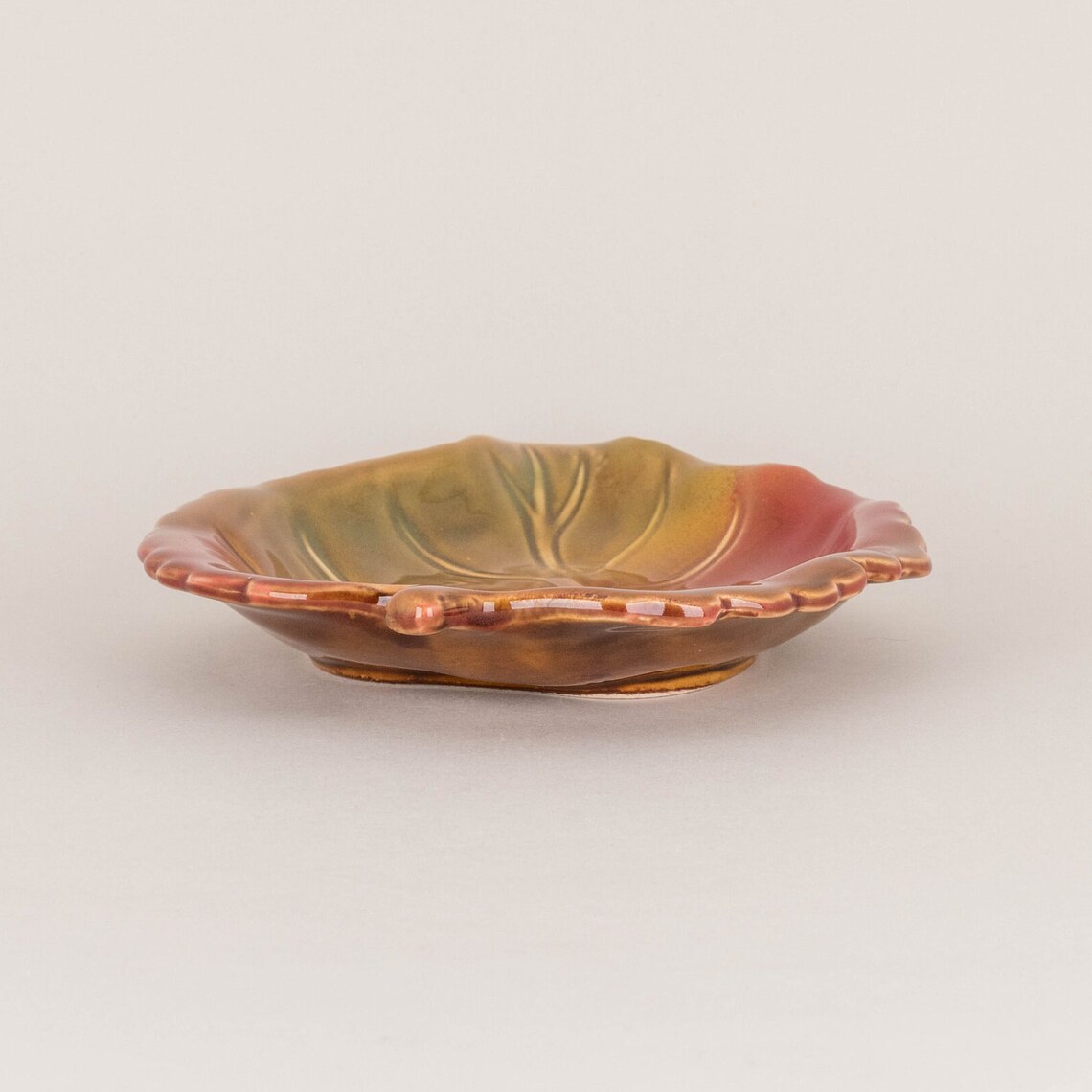 Vintage Ceramic Autumn Leaf Nut Candy Dish, Thanksgiving Fall Home ...