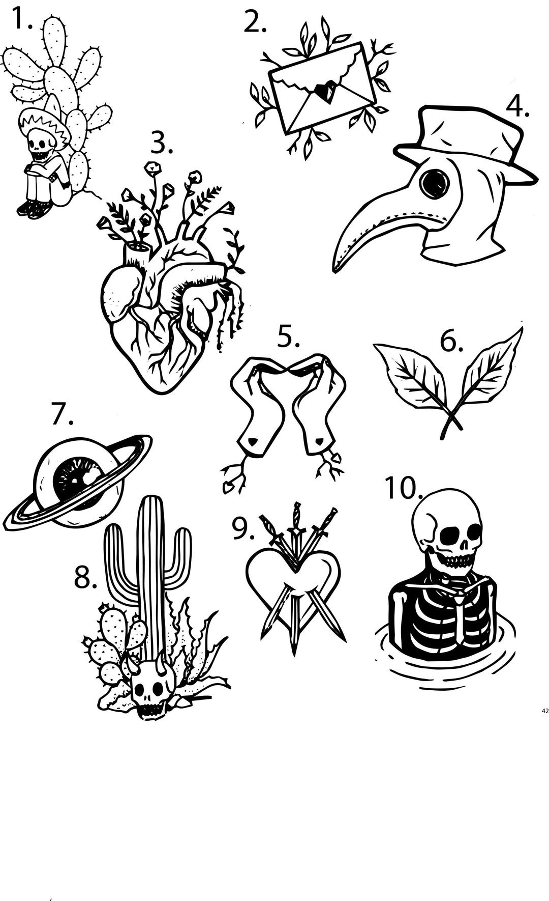 Pre-made Ready to Use Traditional Flash Tattoo Stencils Set of 4 - Etsy