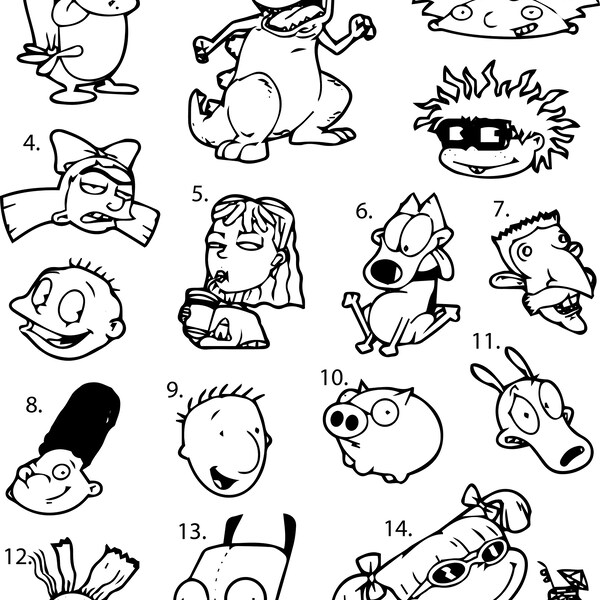 Cartoon Characters Flash Tattoo - Etsy