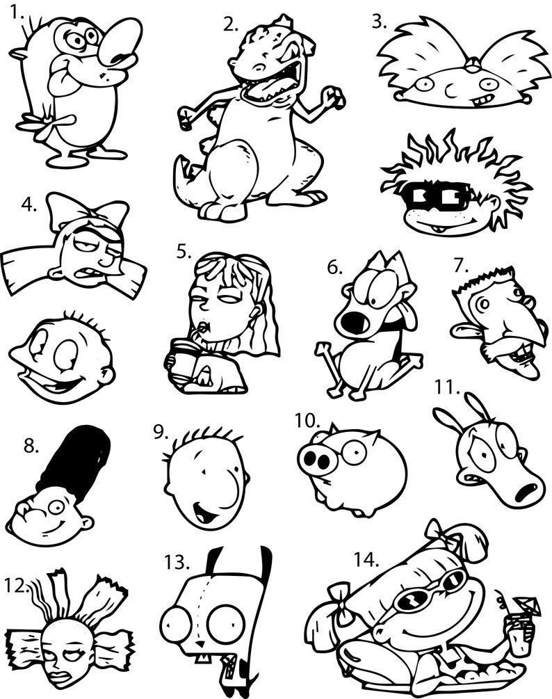 Pre-made Ready to Use 90's Cartoon Flash Tattoo Stencils - Etsy