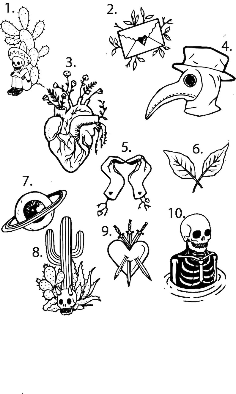 Pre-made Ready to Use Traditional Flash Tattoo Stencils Set of - Etsy