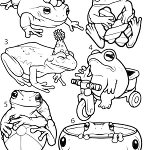 Pre-made Ready to Use Cute Frog Tattoo Stencils Set of (4) - Etsy