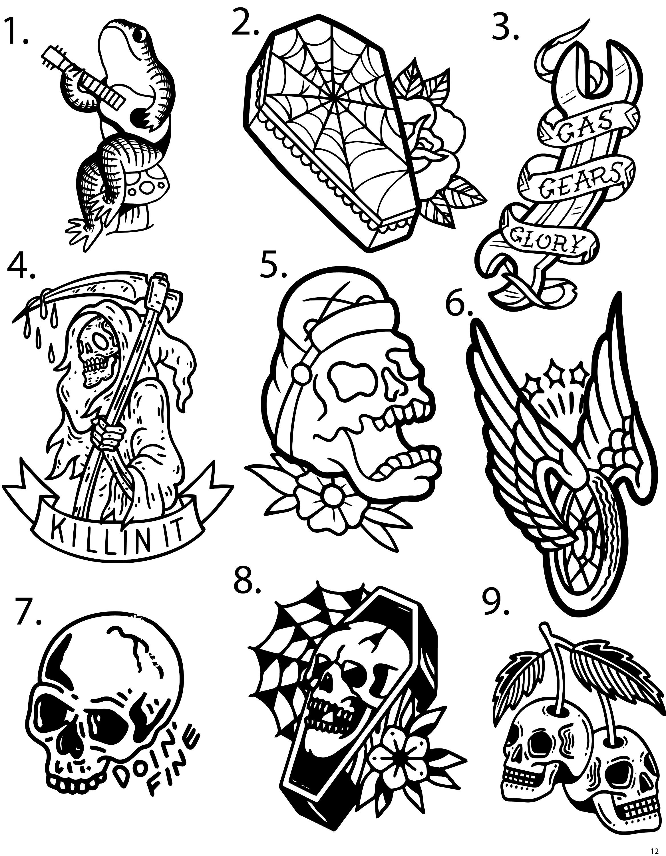 Crazy Tattoo Stencils Stencils Random 2 Tattoo Designs Ready To Use,