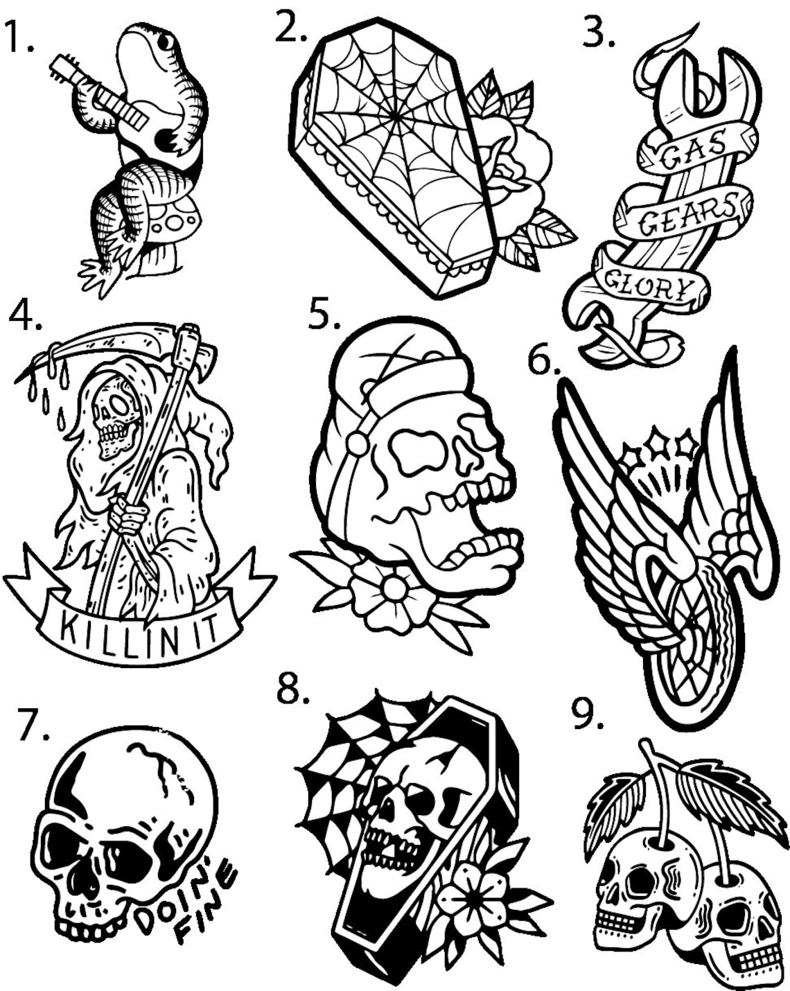 Pre-cut Ready to Use Flash Tattoo Stencils - Etsy