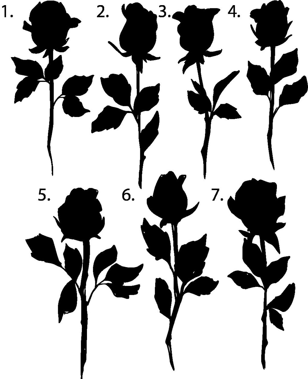 Pre-made Ready to Use Black Rose Flash Tattoo Stencils Set of 4 - Etsy