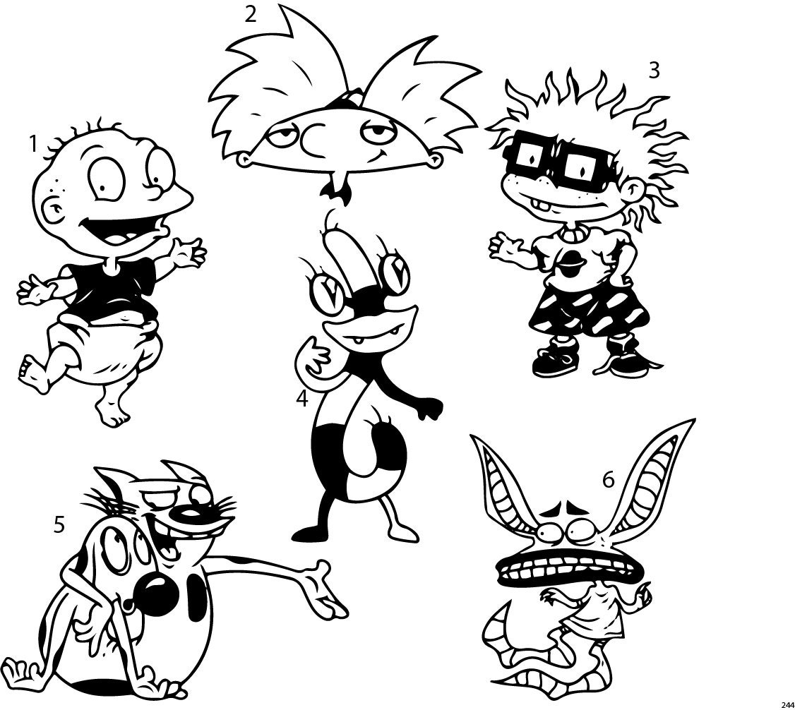Cartoon Characters Tattoo Outlines