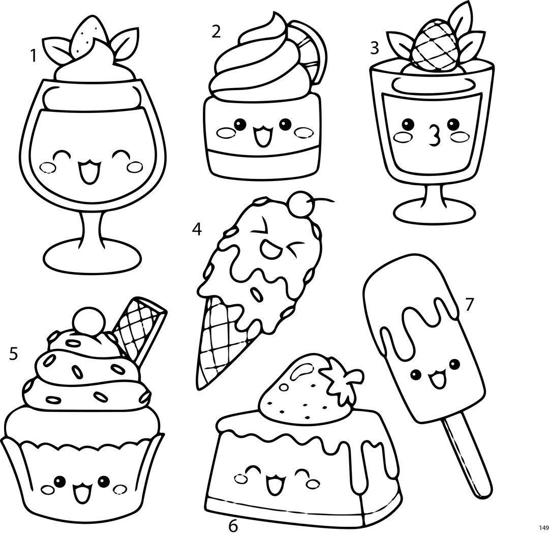 Pre-cut Ready to Use Cute Girly Sweets Cake Ice Cream Tattoo Stencils ...