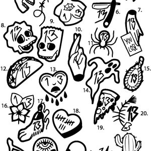 Pre-made Ready to Use Friday 13th Halloween Horror Flash Tattoo ...