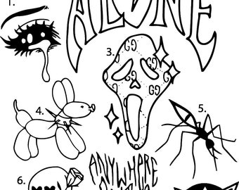 Pre-made Ready to Use Alien / Space Flash Tattoo Stencils Set - Etsy