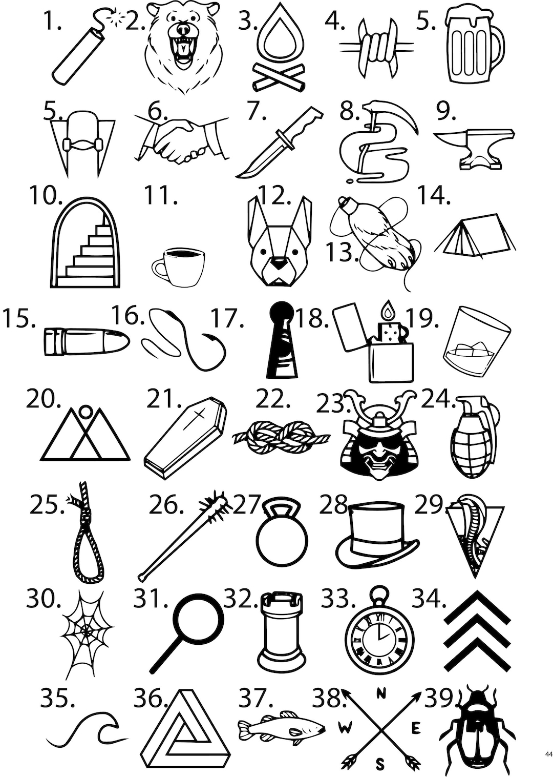 Pre-made Ready to Use Tiny Flash Tattoo Stencils Set of 4 - Etsy