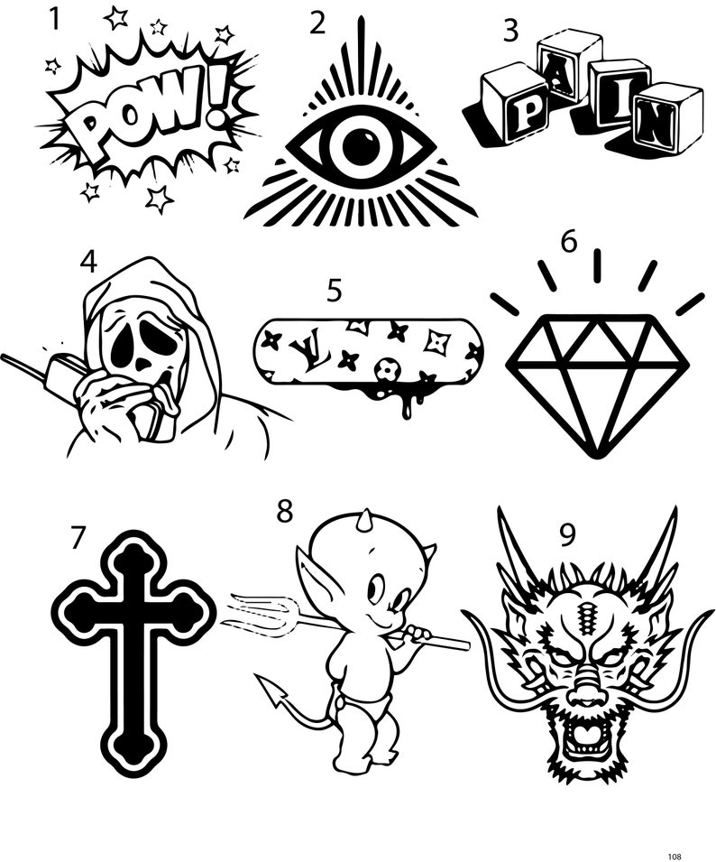 Pre-made Ready to Use Horror Little Devil Diamond Flash Tattoo - Etsy