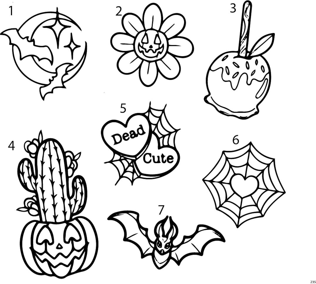 Pre-cut Ready to Use Cute Spooky Witchy Flash Tattoo Stencil Designs - Etsy