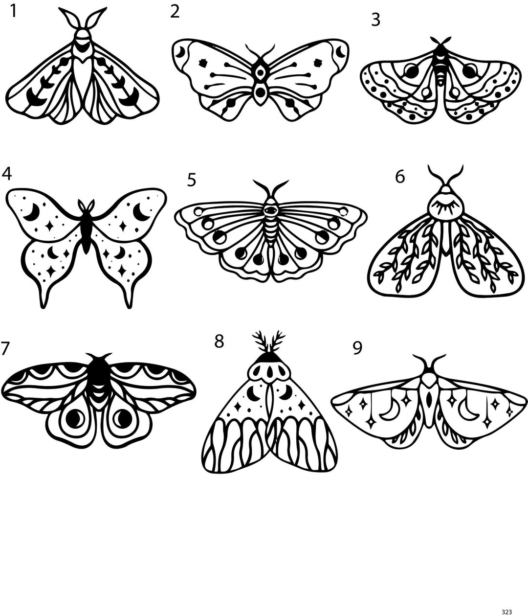 Pre-cut Ready to Use Hand Poke Tattoo Stencils Set of 4 - Etsy