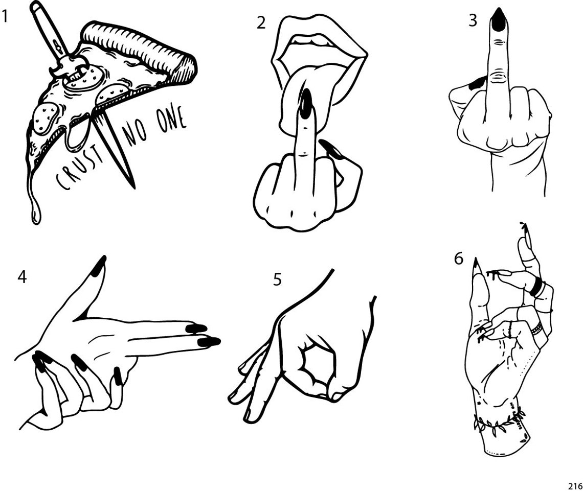 Pre-made Ready to Use Goth Witchy Flash Tattoo Stencils Set of - Etsy