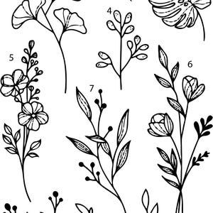 Pre-made Ready to Use Cute Floral Flash Tattoo Stencils Set of 4 - Etsy