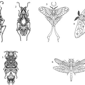 Pre-cut Ready to Use Mandala Bug Beetle Butterfly Tattoo Stencil ...