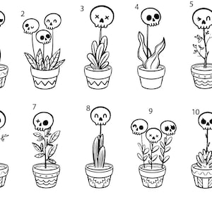 Pre-made Ready to Use Flash Skull Flowers Sunflower Tattoo Stencils Set ...