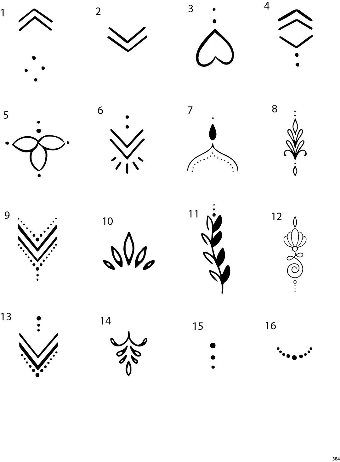 Pre-made Ready to Use Finger Tattoos Flash Tattoo Stencils Set of 4 - Etsy