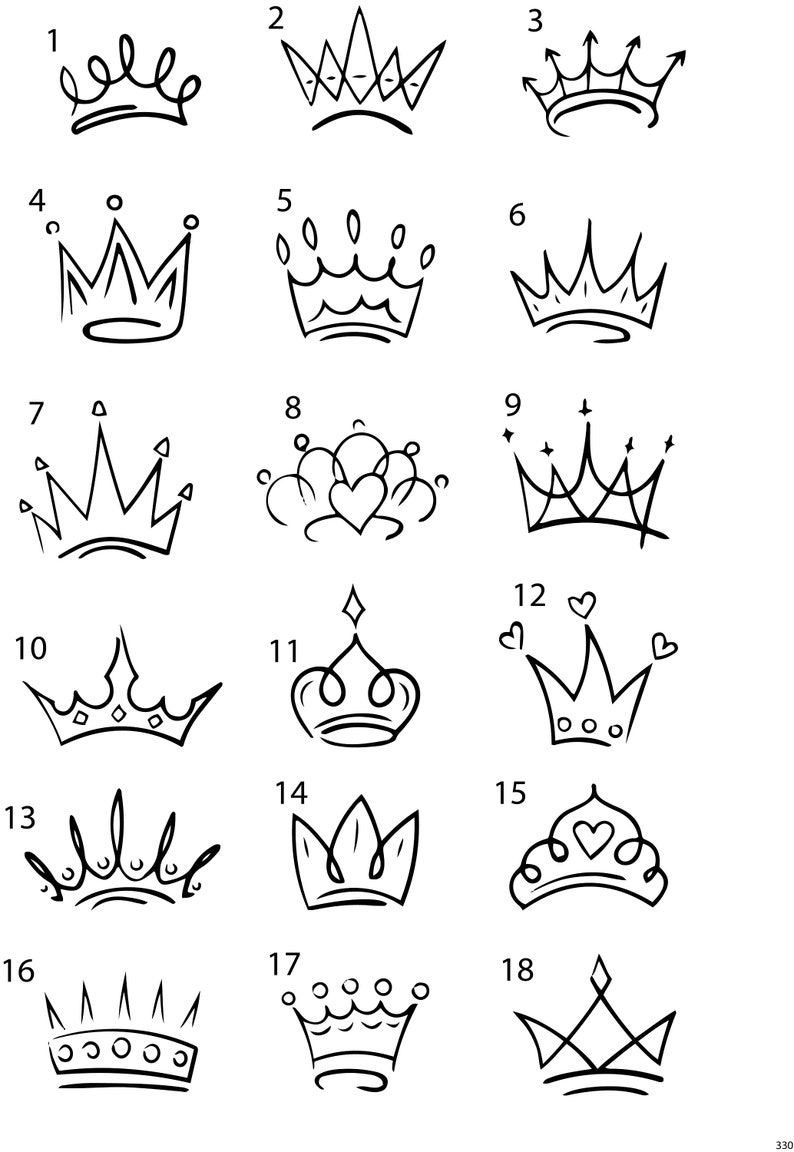 Pre-cut Ready to Use Hand Poke Crown Tattoo Stencils Set of 4 - Etsy