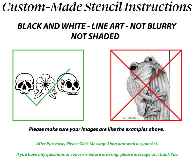 Custom Ready to Use Tattoo Stencil Set of 4 Stencils - Etsy