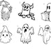 Pre-made Ready to Use Cute Ghost Flash Tattoo Stencils Set of 4 - Etsy